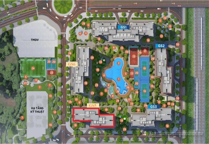 Mặt bằng điển hình tòa GS5 phân khu The Miami - Vinhomes Smart City